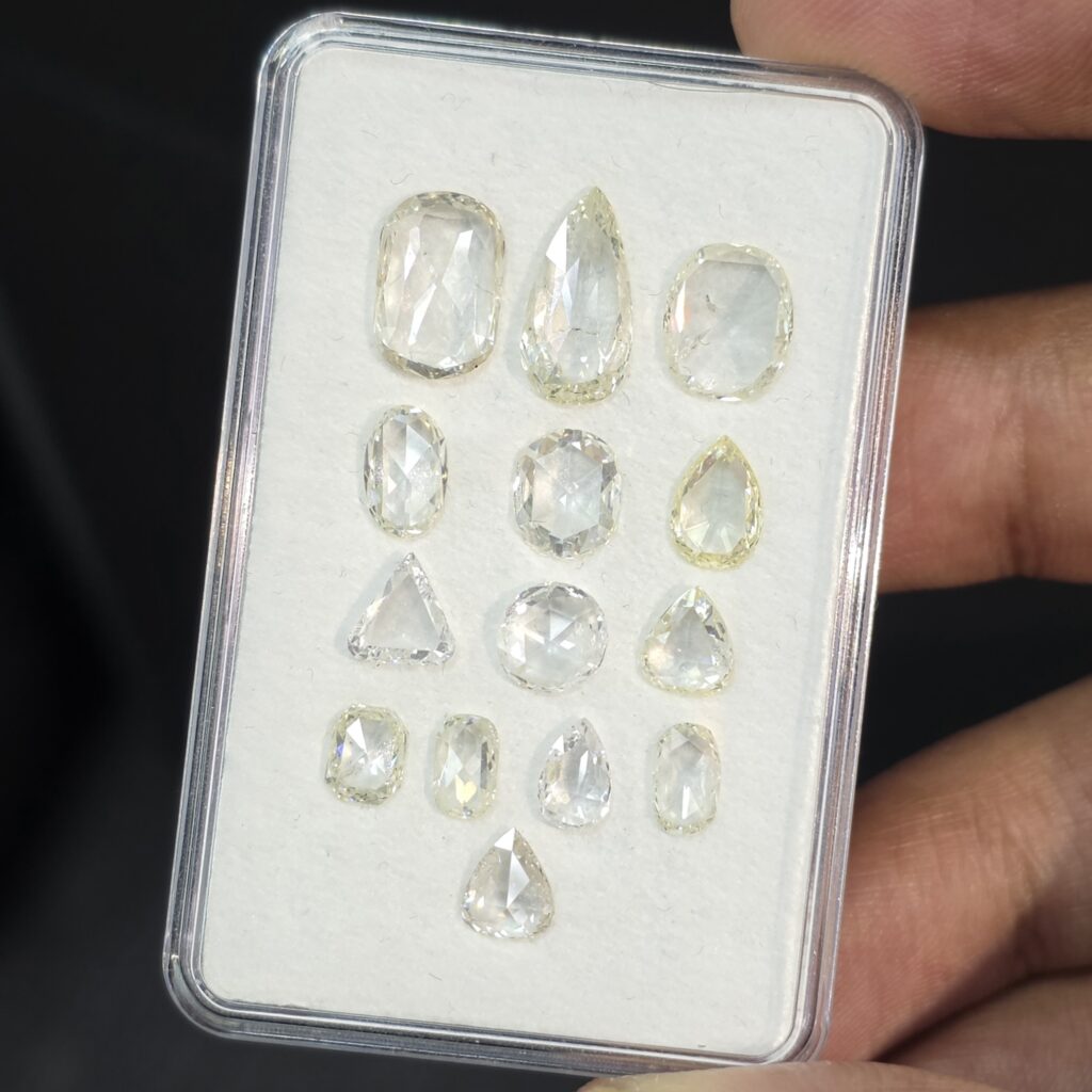 (H304) Natural Fancy mix of color Unique mix Shapes Rose cut Diamonds ...