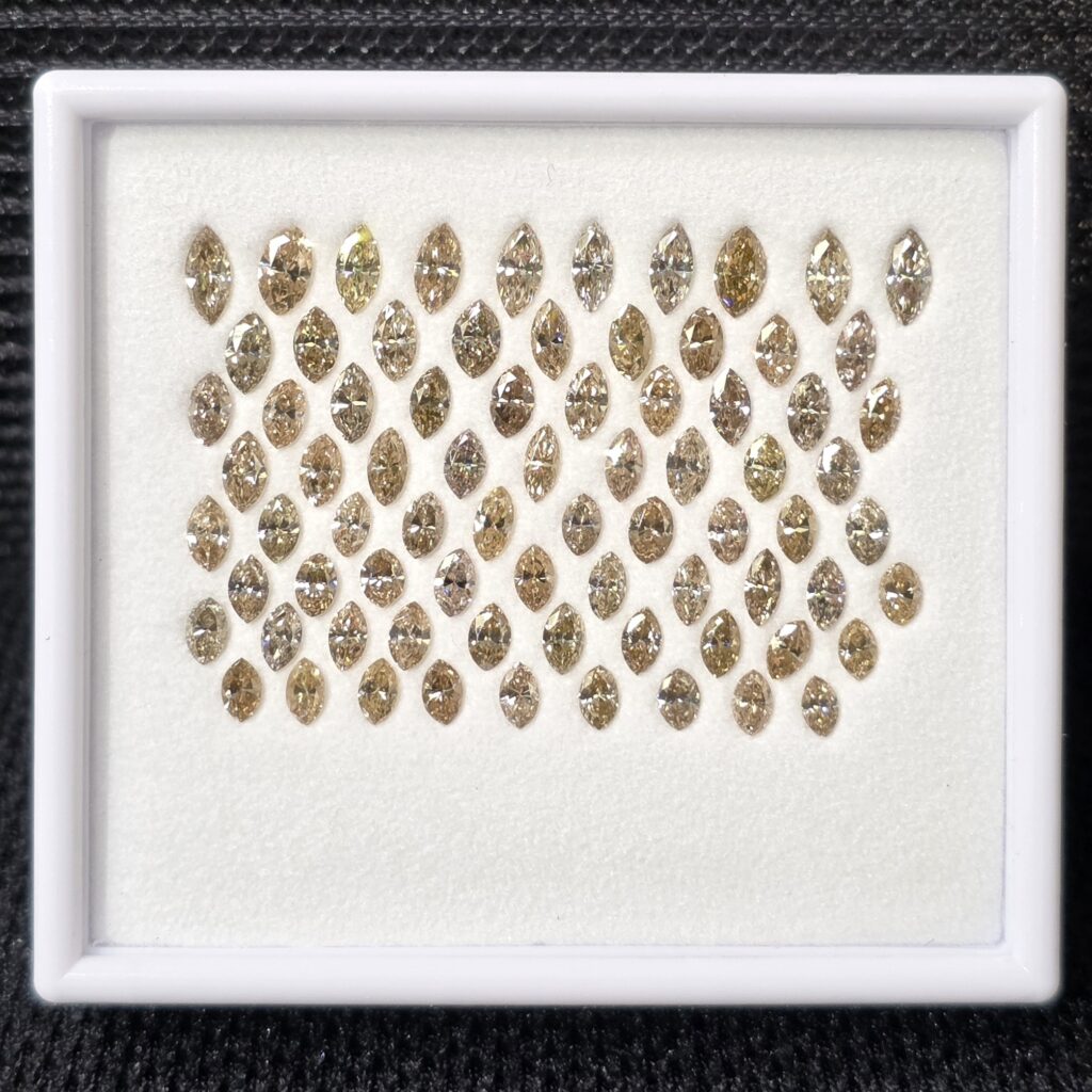 (F75) Natural Champagne color VS-SI Clarity Marquise shape Diamonds ...